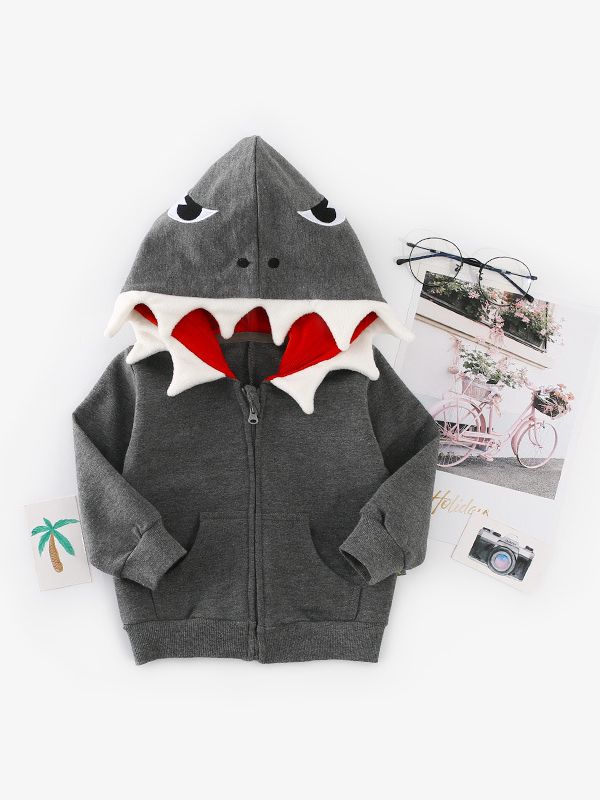 Wholesale Stylish Shark Hooded Jacket Winter Outwear Co