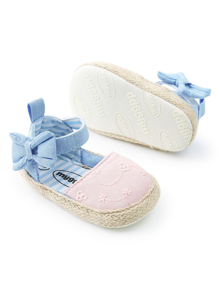 Wholesale Cute Baby Girl Bow Ankle Straps Princess Firs