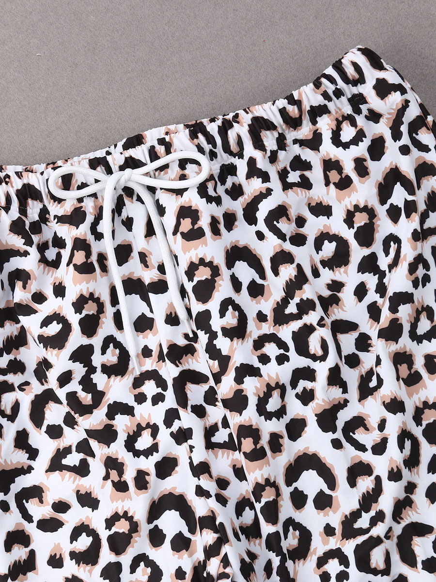 Wholesale Family Matching Leopard Print Swimming Trunks