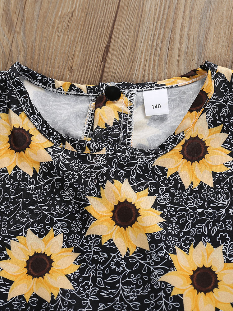 Wholesale 2-Piece Summer Kids Sunflower Clothing Outfit