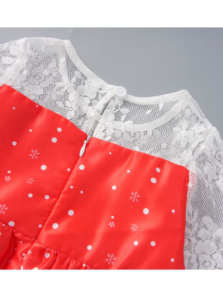 Wholesale Toddler Little Girl Mesh Patchwork Christmas