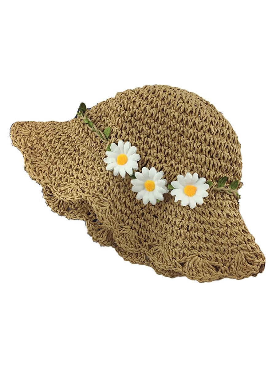Wholesale Flower Trim Weave Hat 19120204 - kiskissing.c