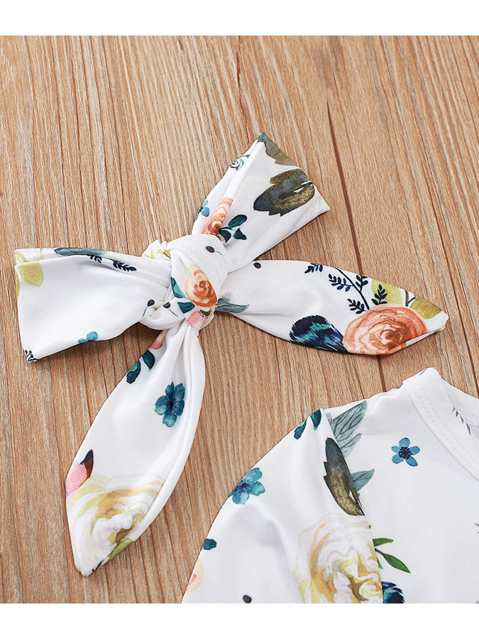 Wholesale 2-Piece Spring Baby Girl Pom Flower Bodysuit