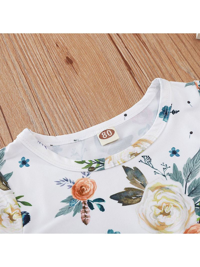 Wholesale 2-Piece Spring Baby Girl Pom Flower Bodysuit