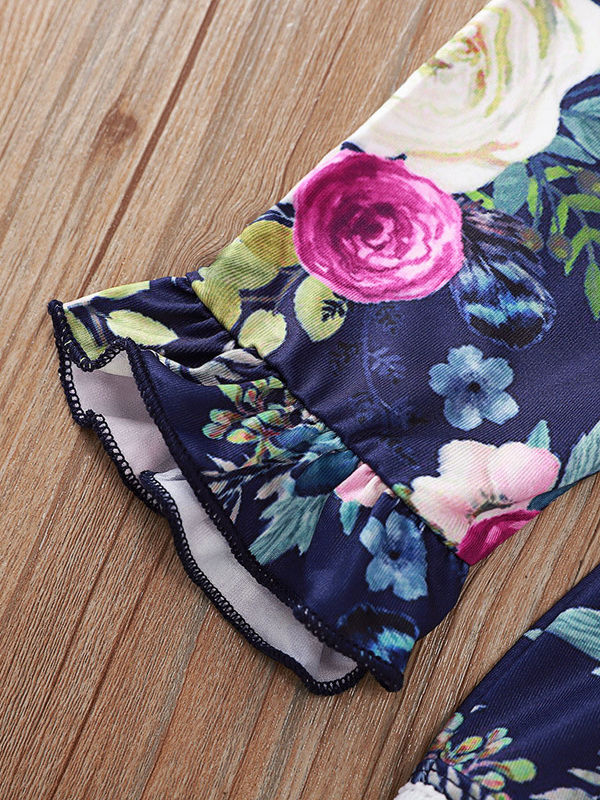 Wholesale 2-Piece Spring Baby Girl Pom Flower Bodysuit