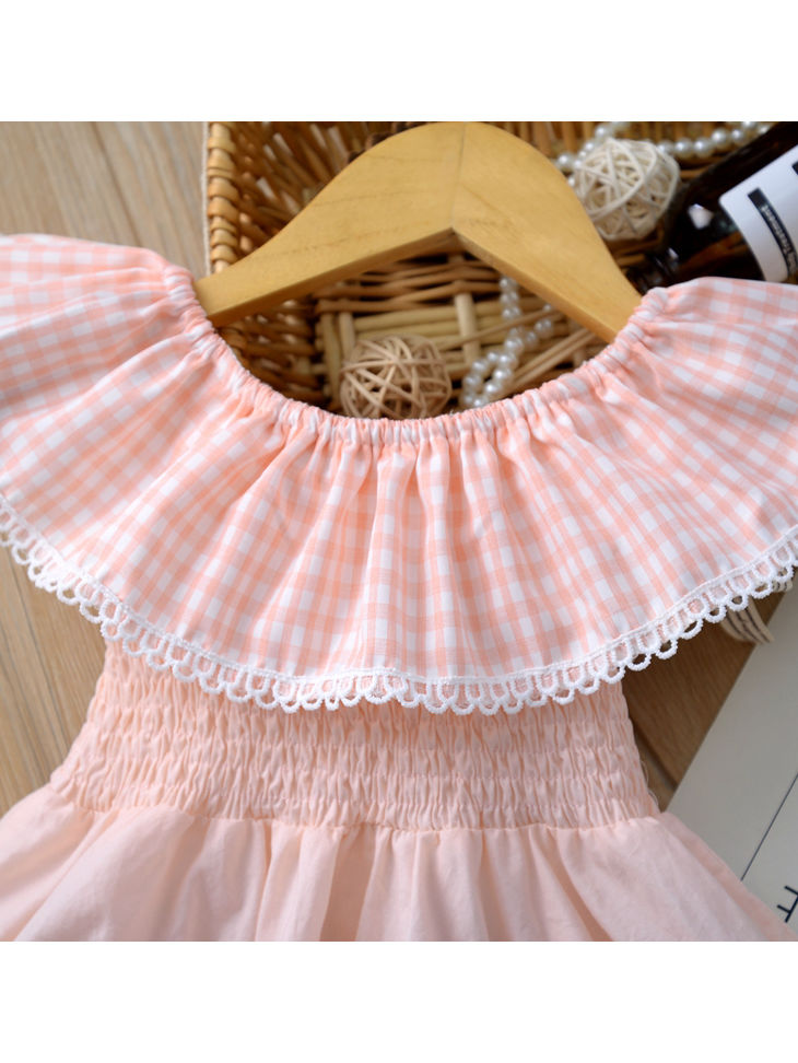 Wholesale Summer Baby Little Girl Off Shoulder Flower D