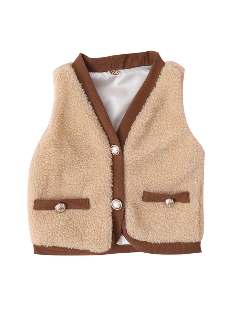 Wholesale Kid Girl Teddy Vest 201204601 - kiskissing.co