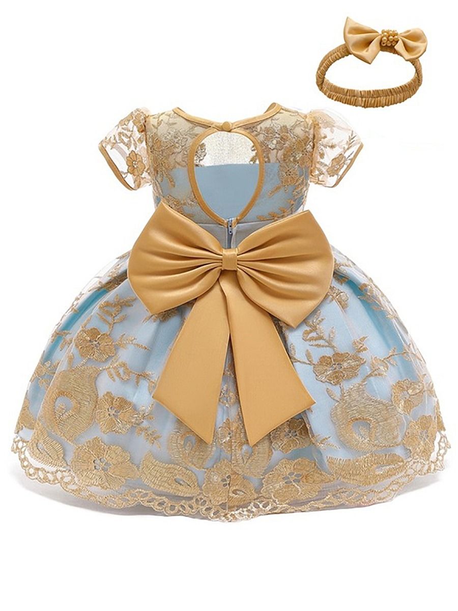 Wholesale Flower Embroidery Princess Party Frock Perfor