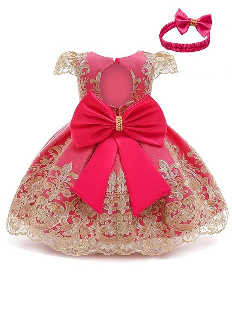 Wholesale Flower Embroidery Princess Party Frock Perfor
