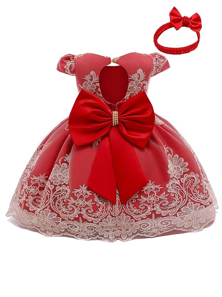 Wholesale Flower Embroidery Princess Party Frock Perfor