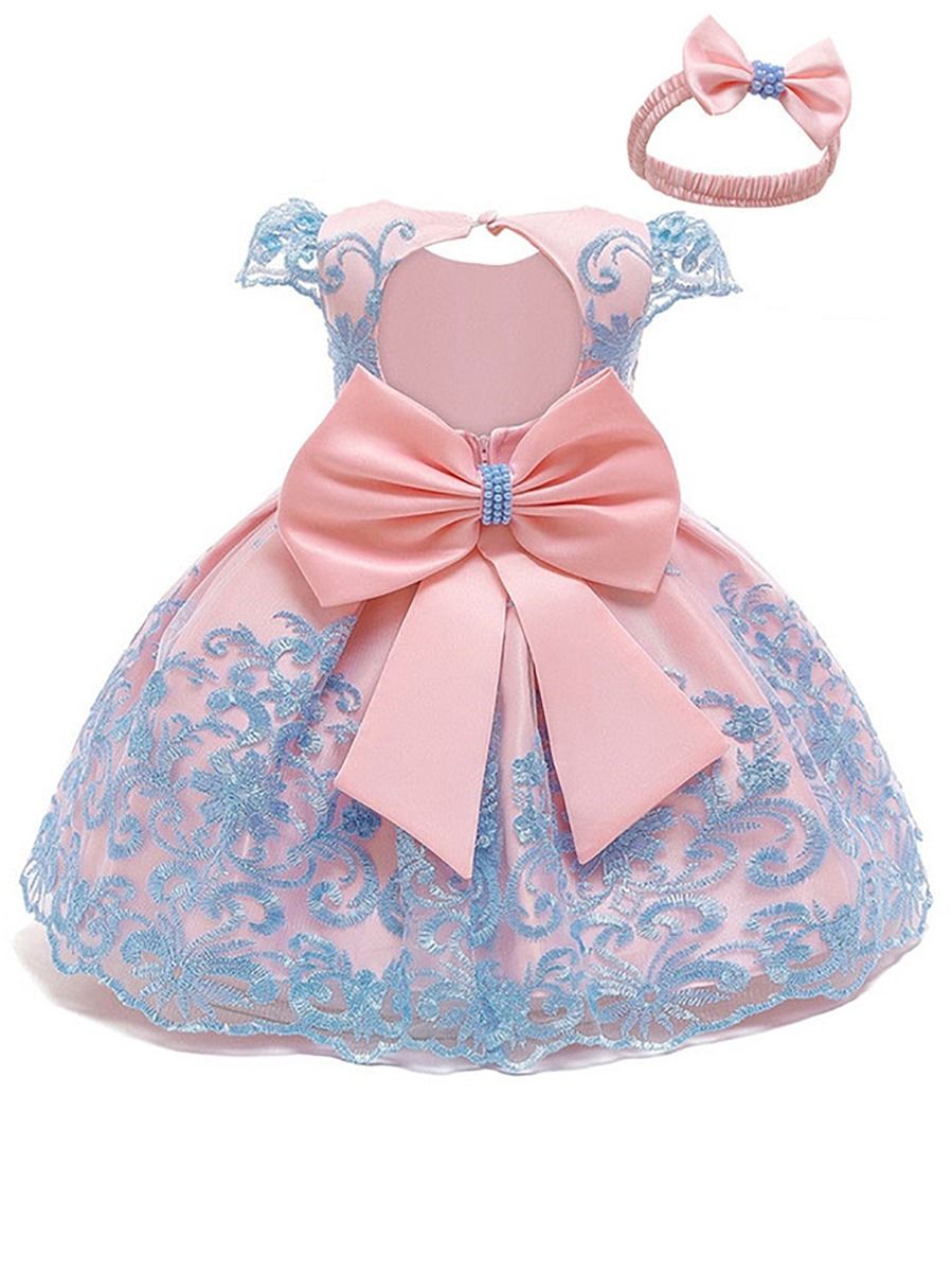 Wholesale Flower Embroidery Princess Party Frock Perfor