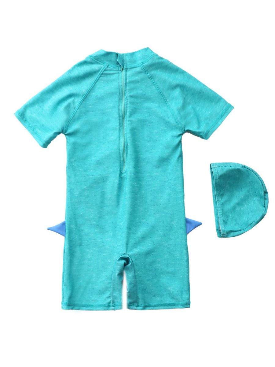 Wholesale 2-Piece Little Boy Shark Swimsuit and Swim Ca