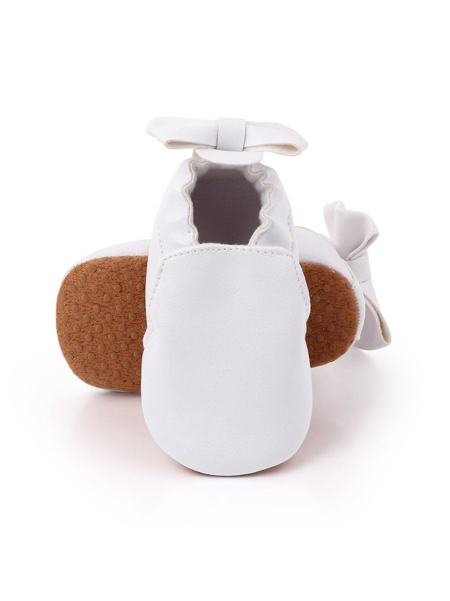 Wholesale PU Leather Bowknots Baby Girl Shoes 200420120