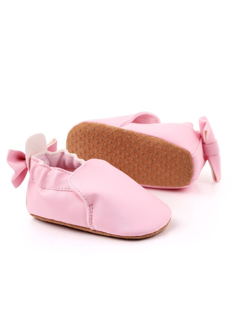 Wholesale PU Leather Bowknots Baby Girl Shoes 200420120