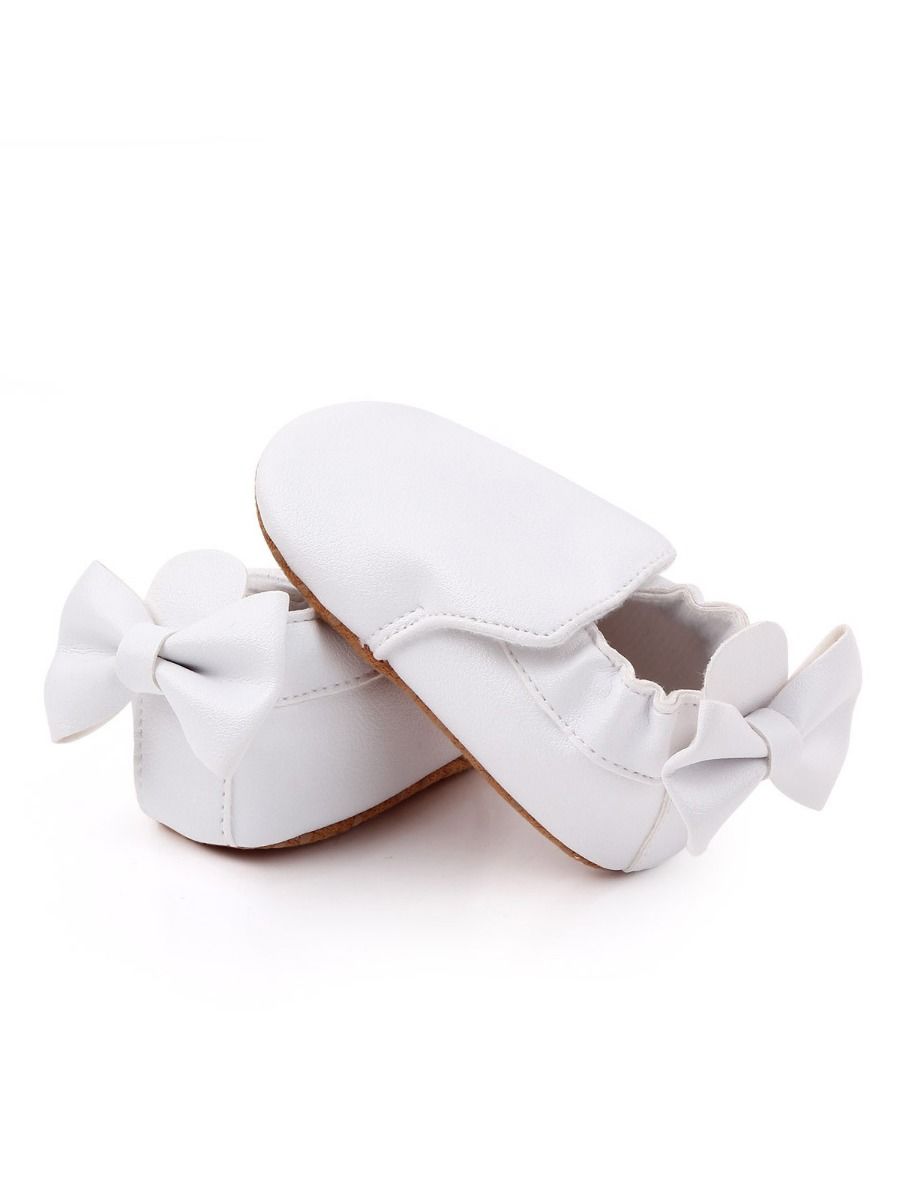 Wholesale PU Leather Bowknots Baby Girl Shoes 200420120