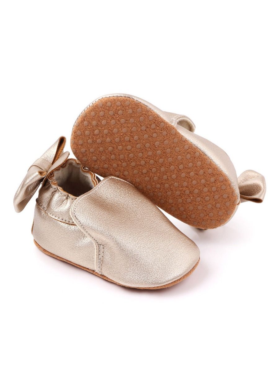 Wholesale PU Leather Bowknots Baby Girl Shoes 200420120