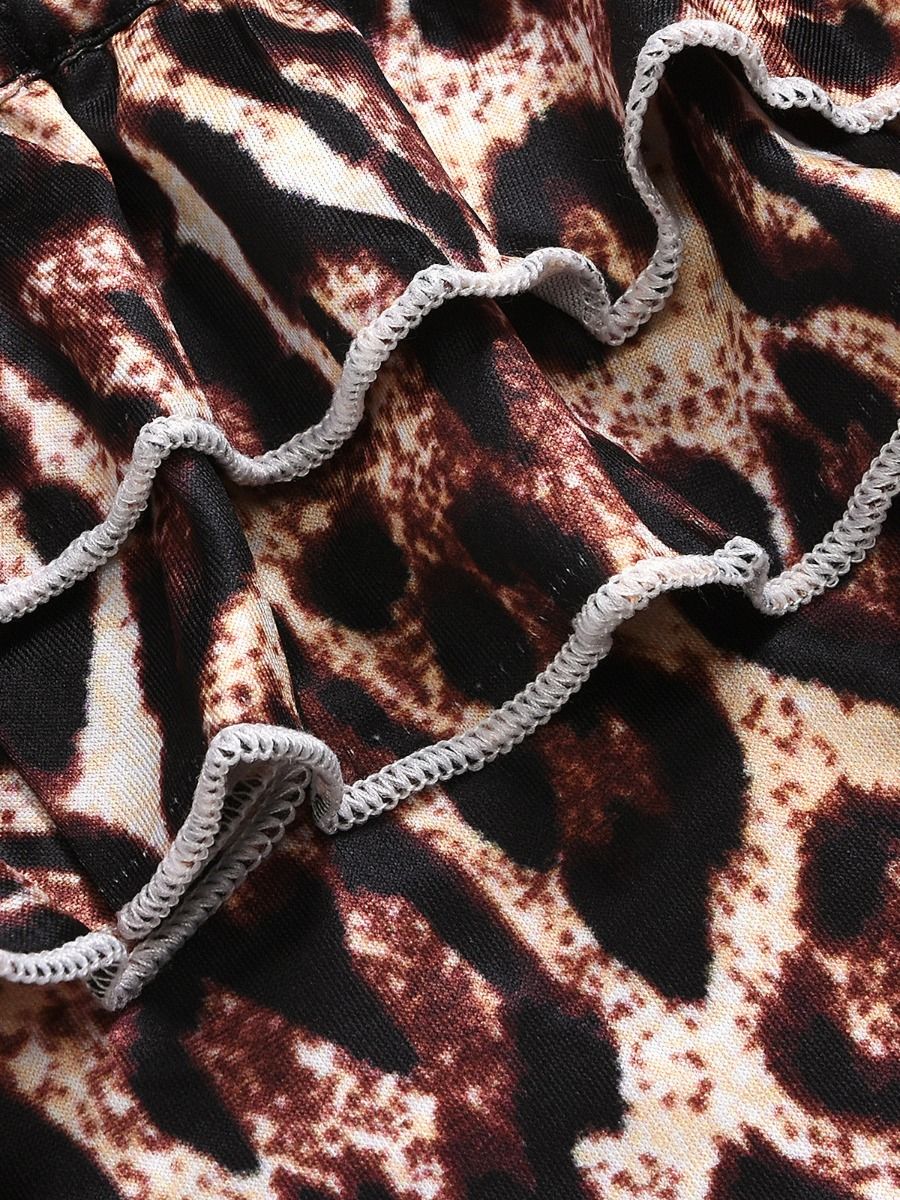 Wholesale 3-Piece Fashion Leopard Print Halter Neck Top