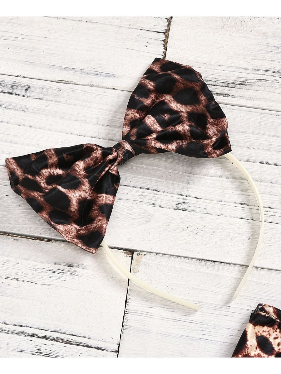 Wholesale 3-Piece Fashion Leopard Print Halter Neck Top