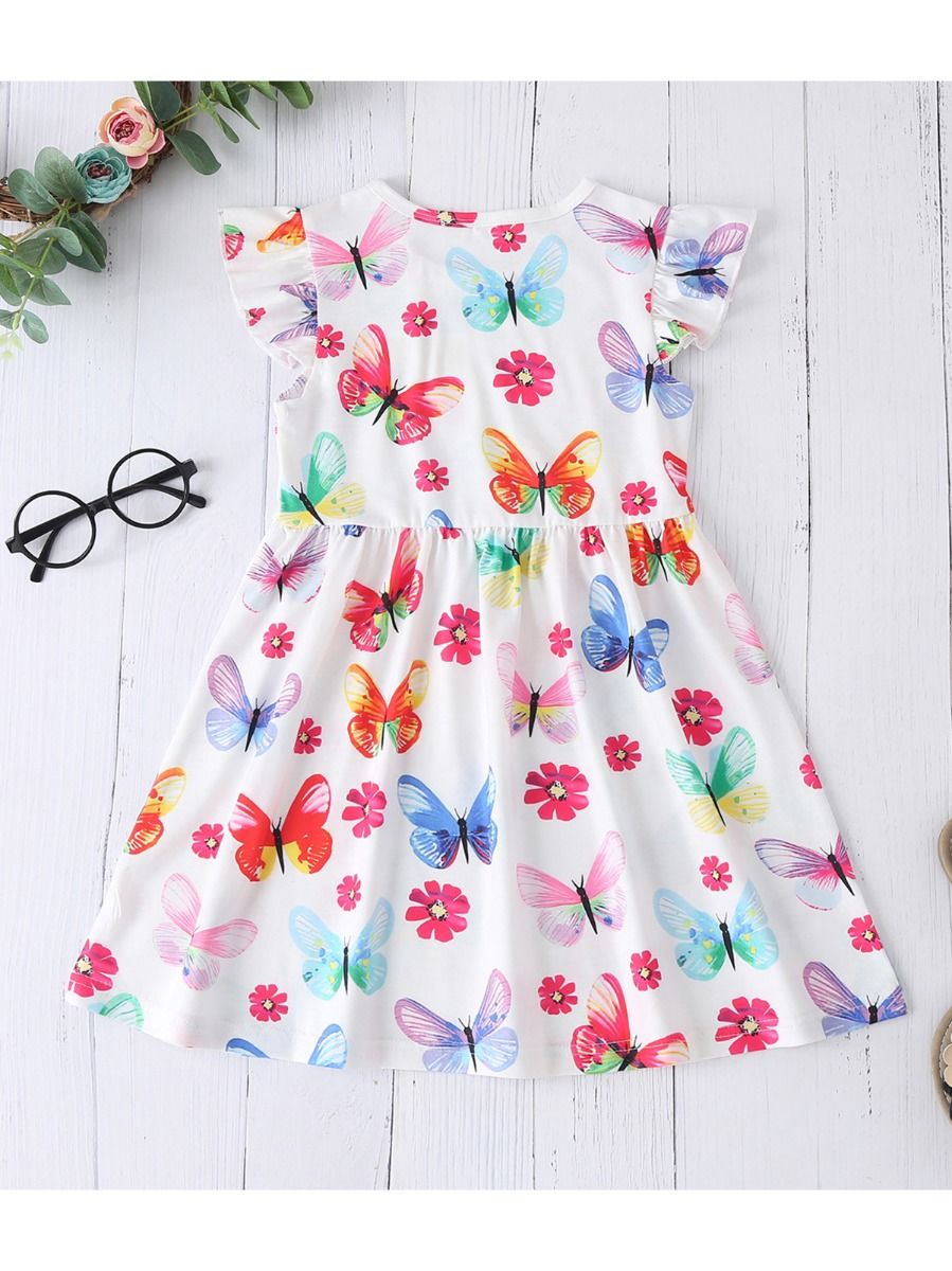 Wholesale Little Girl Flower Butterfly Dress 200505353