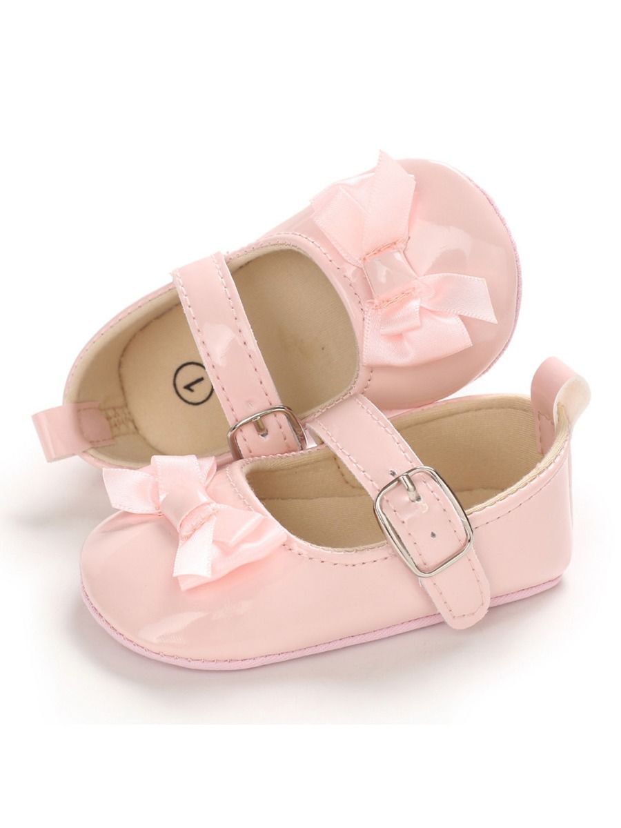 Wholesale Cute Baby Girl Bowknot PU Shoes 200521226 - k