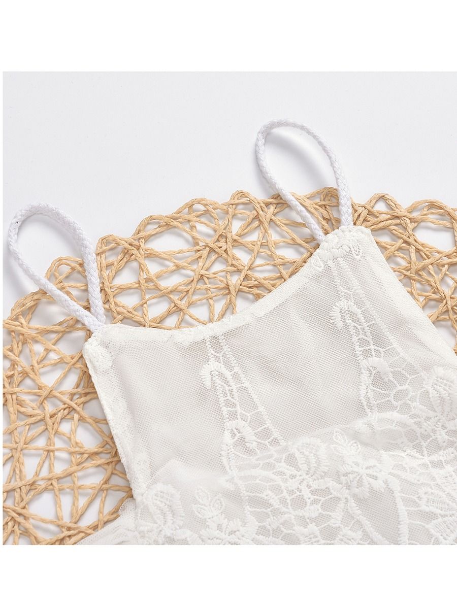 Wholesale Baby Girl Lace Hi Lo Hem Cami Bodysuit 200524