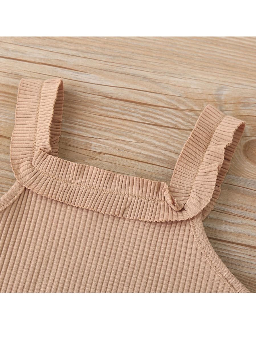 Wholesale Baby Ribbed Solid Color Cami Bodysuit 2005278