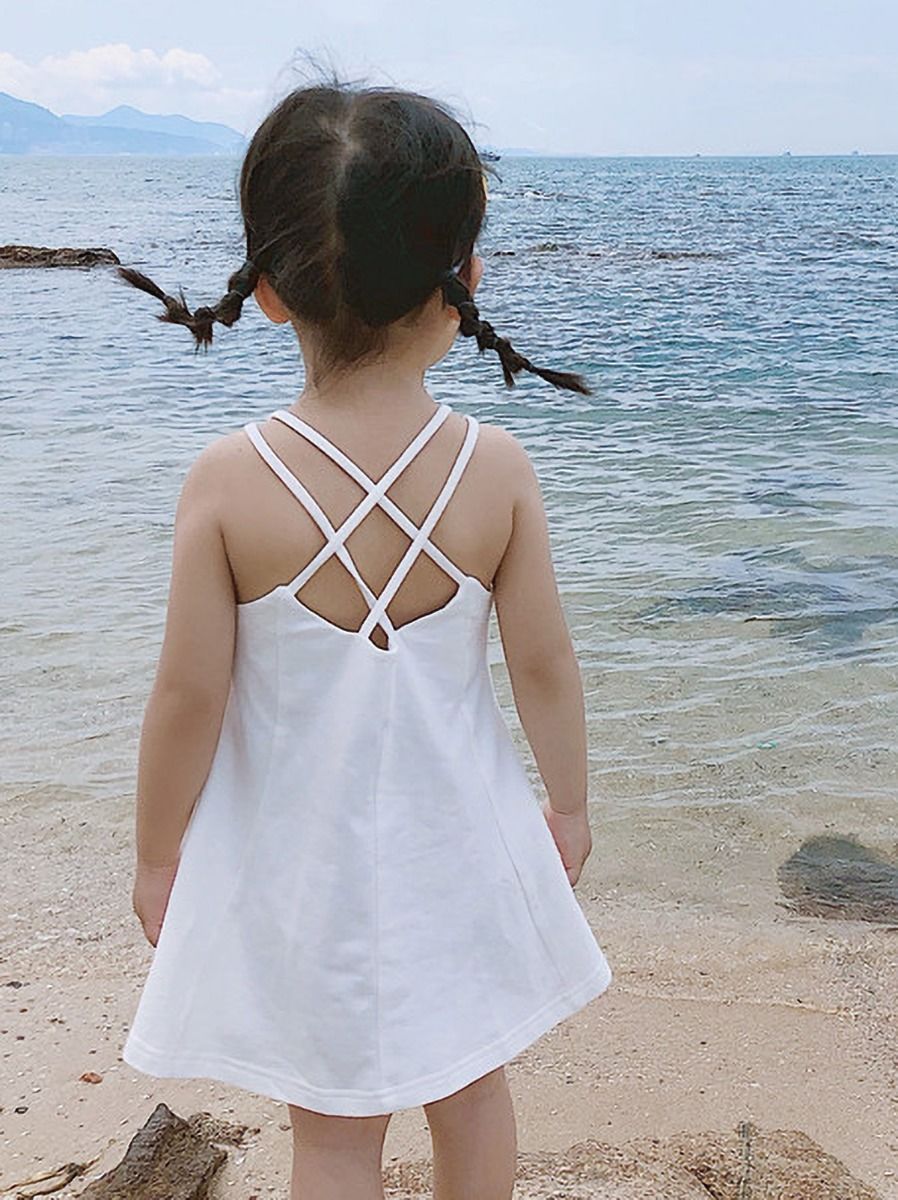 Wholesale Little Girl Backless Beach Cami Dress 2006048