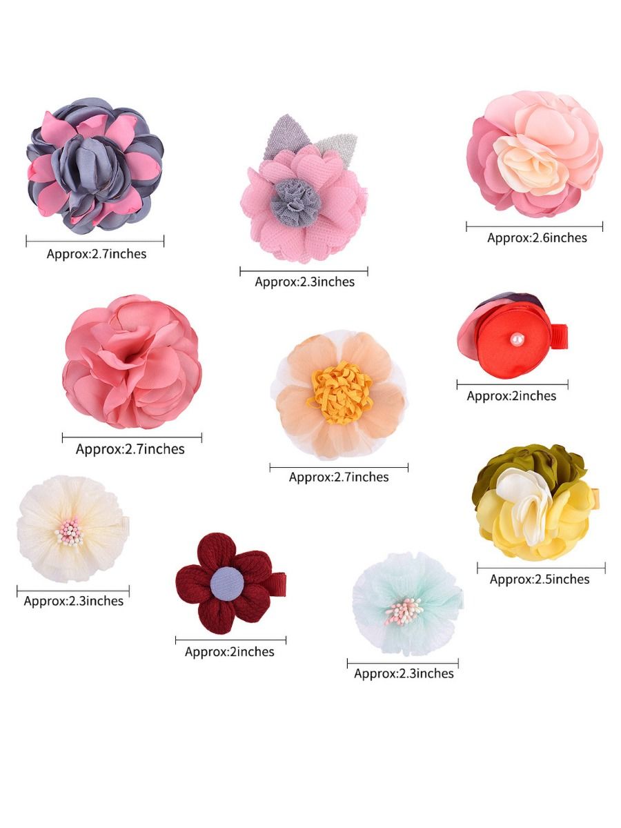 Wholesale 10 Pack Cute Girl Flower Hair Clips 200618219