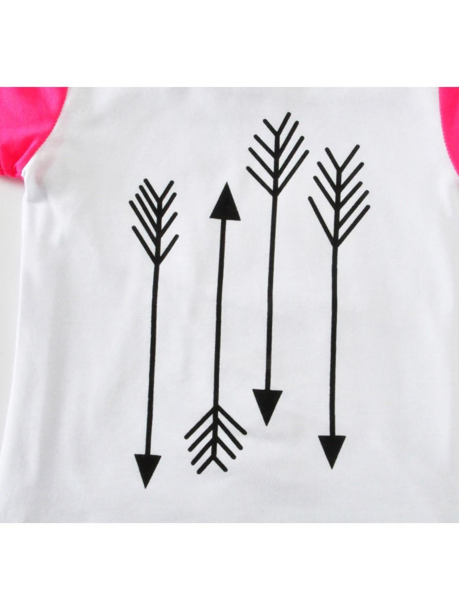 Wholesale 2 Pieces Little Girl Arrow T-shirt & Geometri
