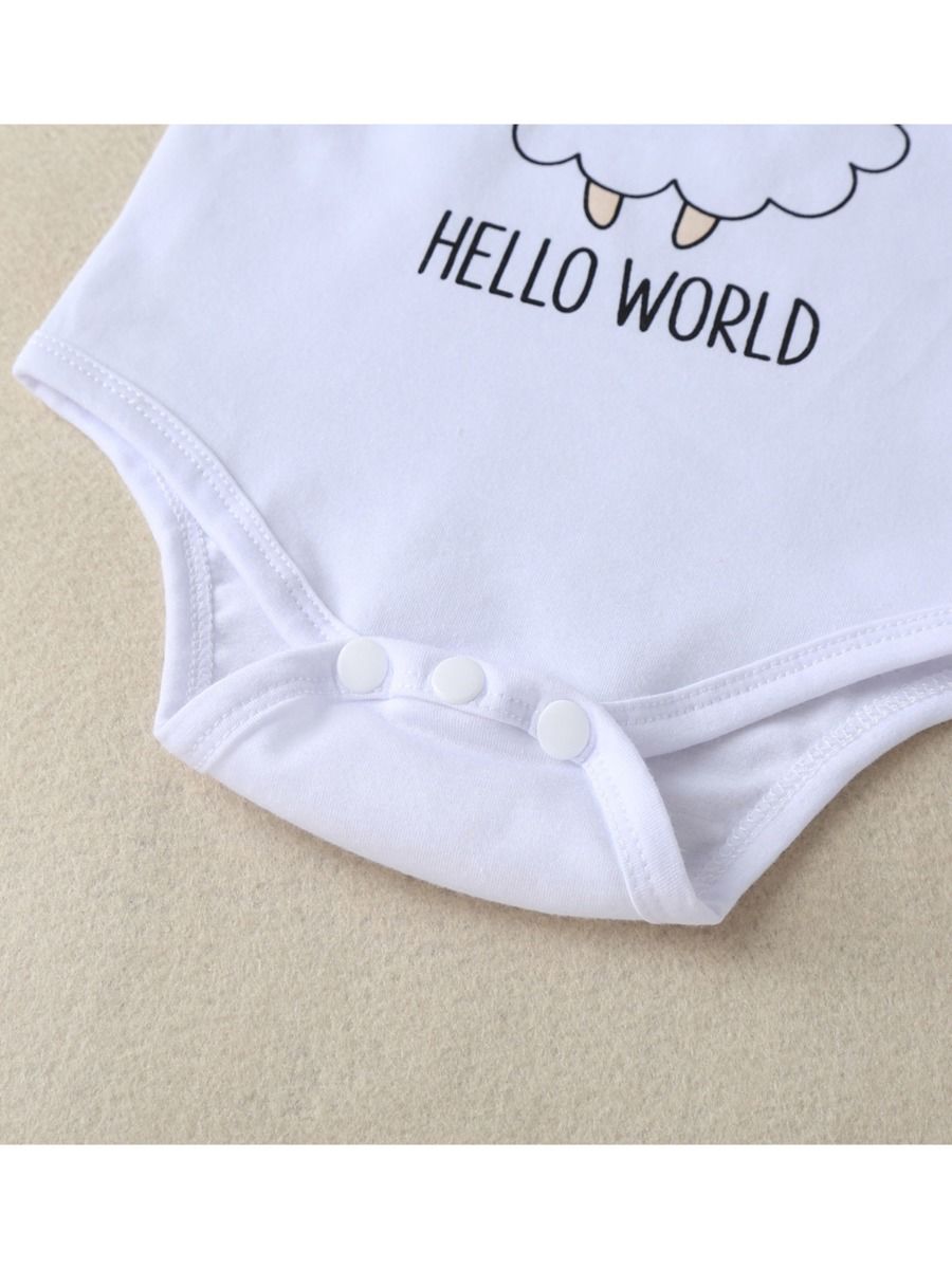 Wholesale 3 Pieces Baby Hello World Set Cartoon Sheep B