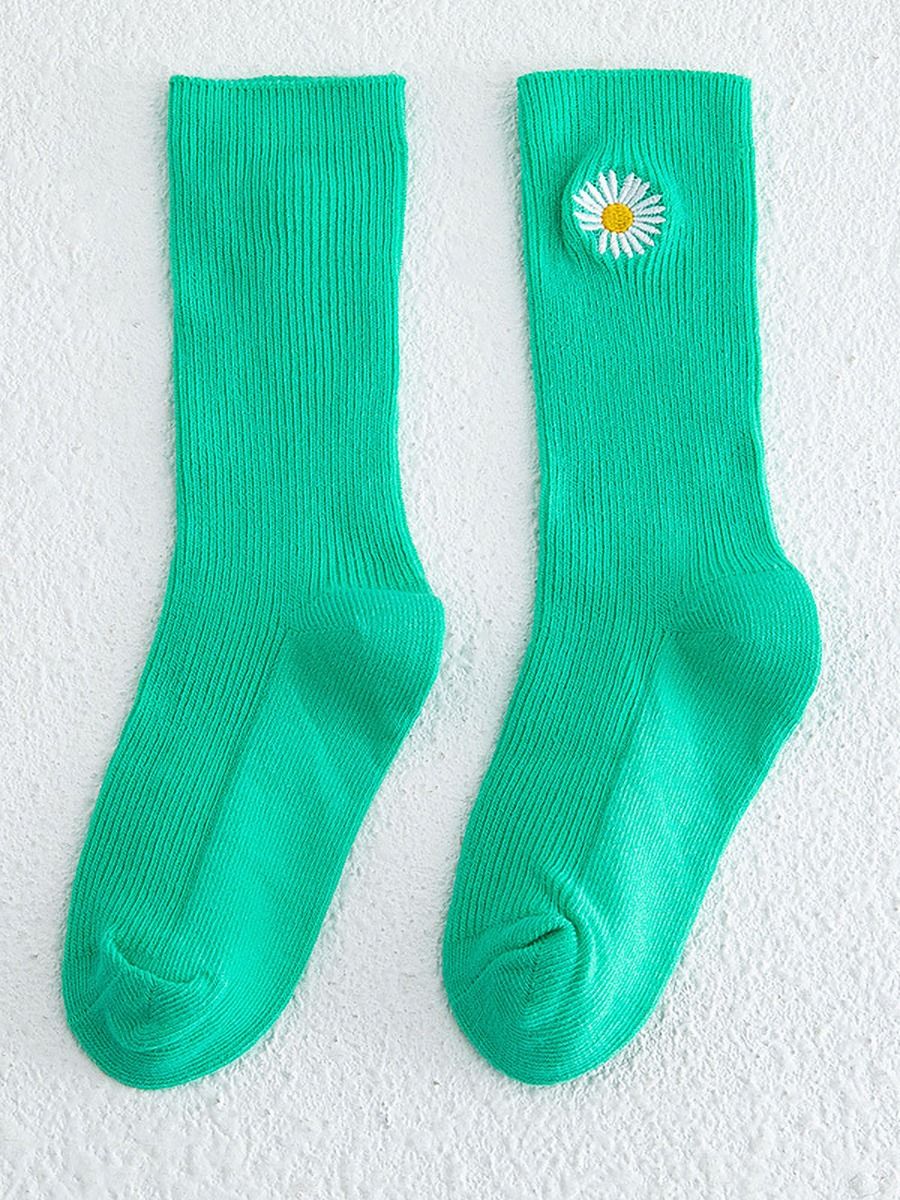 Wholesale Little Kid Daisy Flower Embroidered Socks 200
