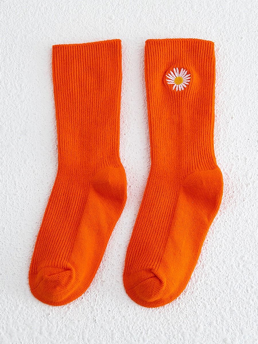 Wholesale Little Kid Daisy Flower Embroidered Socks 200