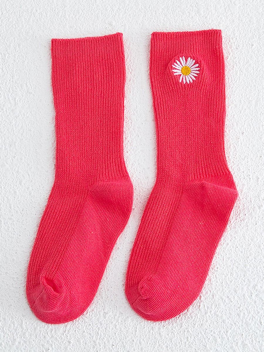 Wholesale Little Kid Daisy Flower Embroidered Socks 200