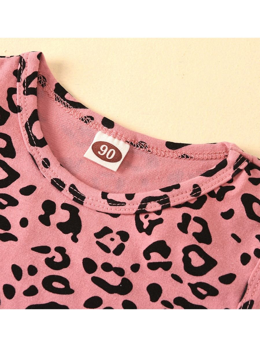 Wholesale 2 Pieces Kid Girl Leopard Print Set Tank Top