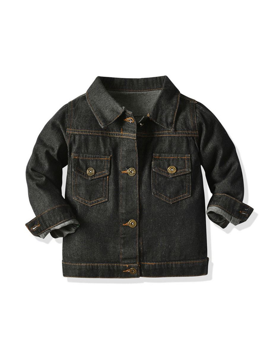 Wholesale Infant Toddler Boy Turn Down Collar Denim Jac