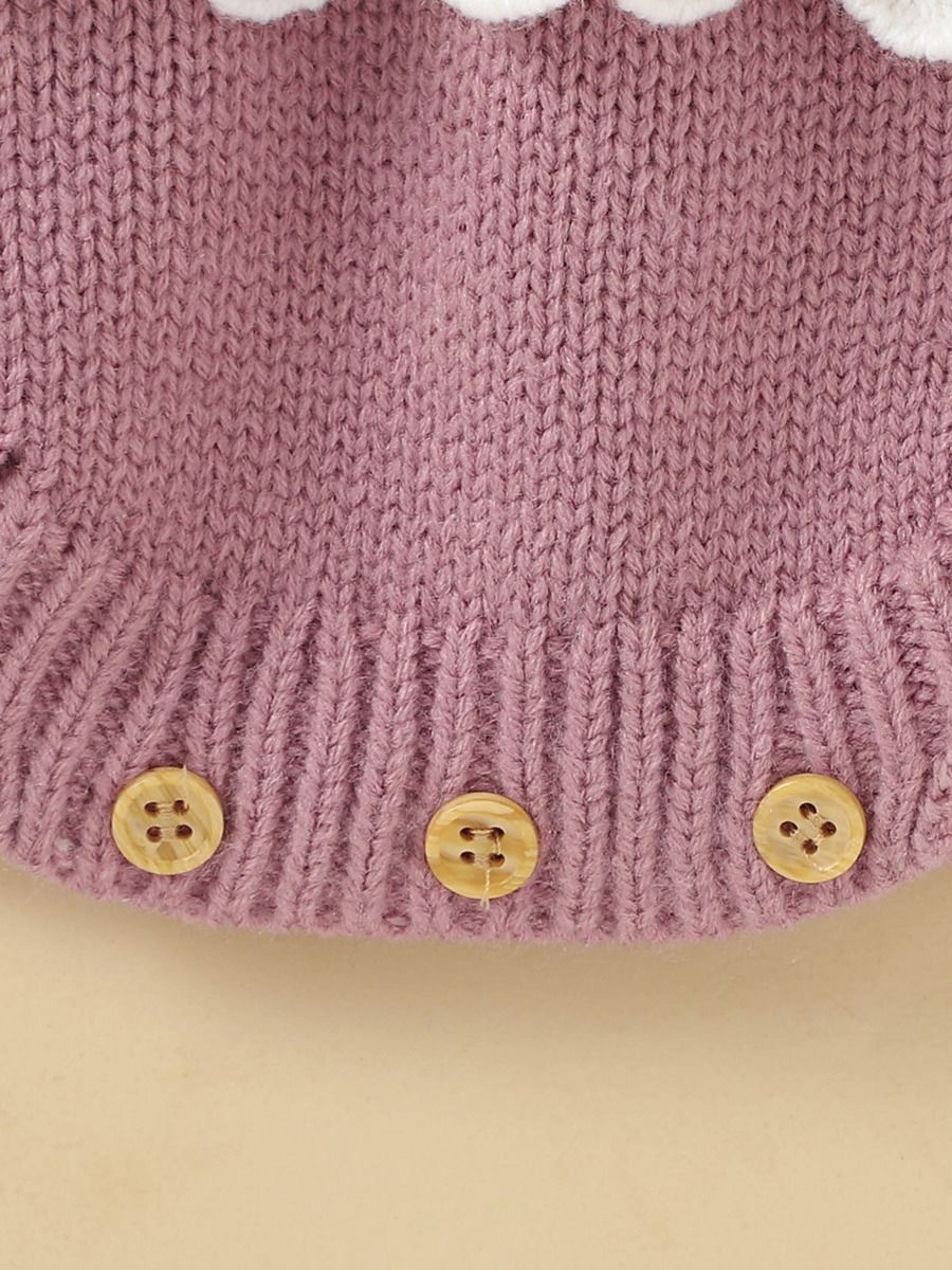 Wholesale Baby Girl Star Ruffle Trim Knit Bodysuit 2009