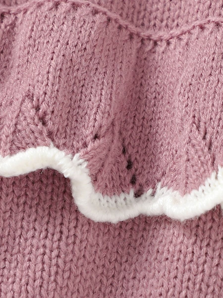 Wholesale Baby Girl Star Ruffle Trim Knit Bodysuit 2009