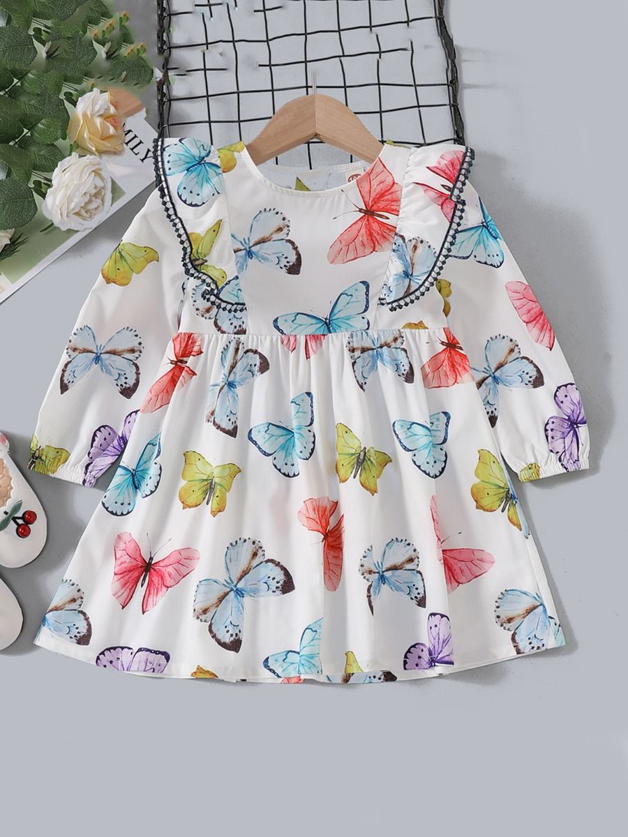 Wholesale Kid Girl Butterfly Print Dress 201007871 - ki