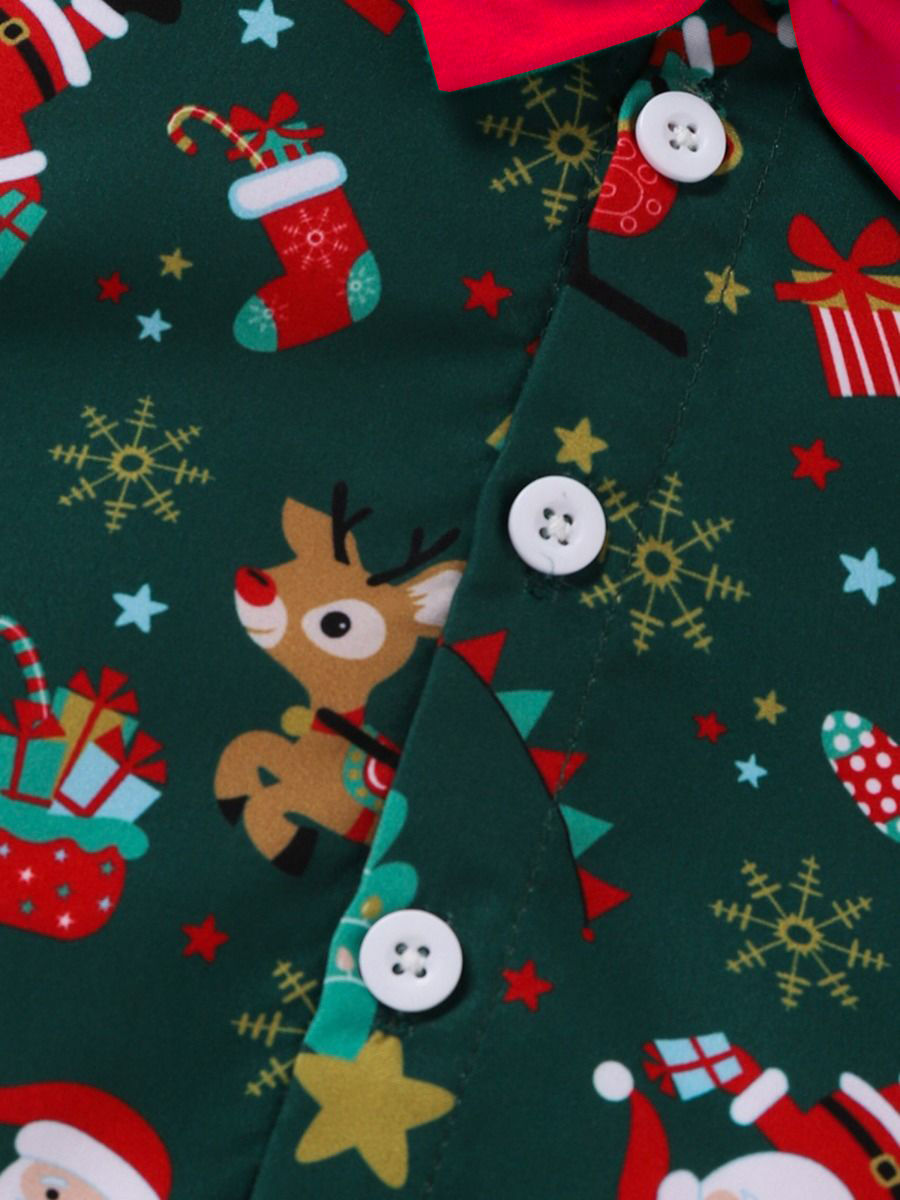 Wholesale Baby Boy Christmas Santa Bow Bodysuit 2010103