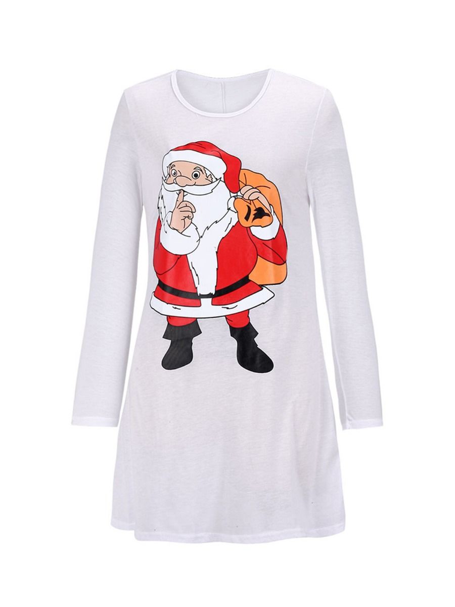 Wholesale Mother And Daughter Christmas Santa Print Dre