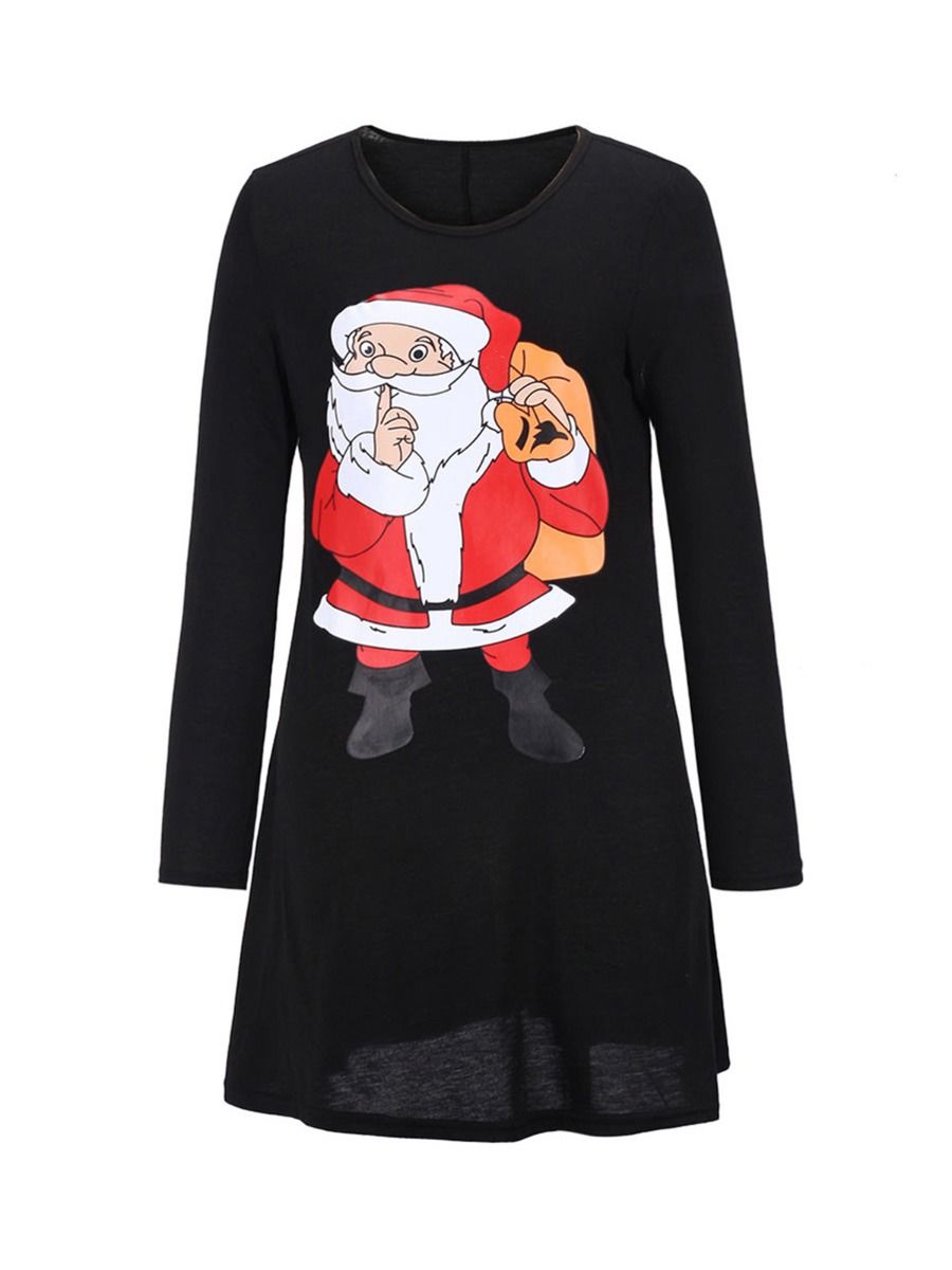 Wholesale Mother And Daughter Christmas Santa Print Dre