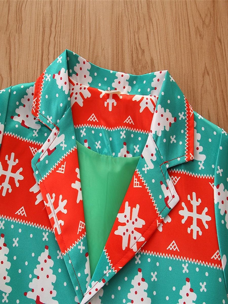 Wholesale 3 Pieces Kid Boy Christmas Snowflake Set Top