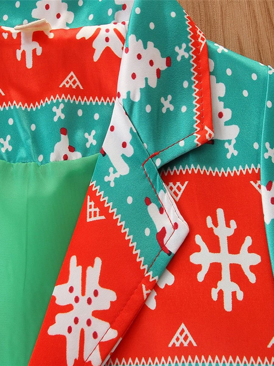 Wholesale 3 Pieces Kid Boy Christmas Snowflake Set Top