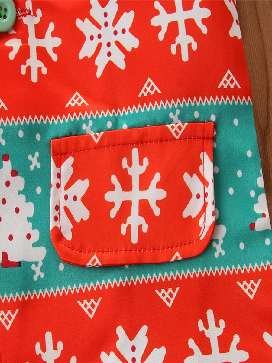 Wholesale 3 Pieces Kid Boy Christmas Snowflake Set Top