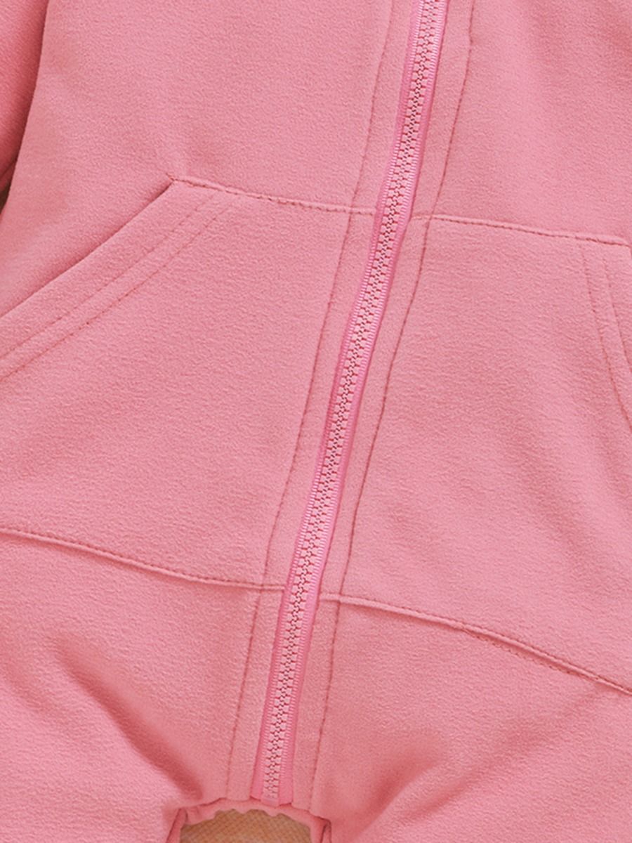 Wholesale Baby Solid Color Zip Up Hooded Jumpsuit 20101