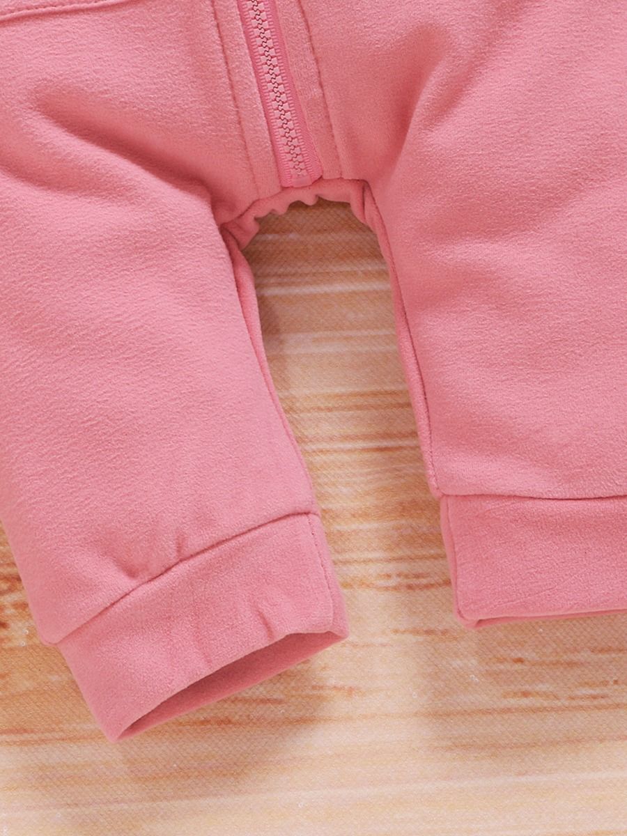 Wholesale Baby Solid Color Zip Up Hooded Jumpsuit 20101
