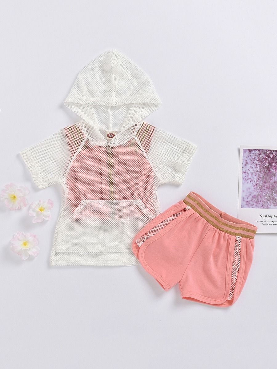 Wholesale 3 Pieces Kid Girl Set Strappy Top & Fishing N