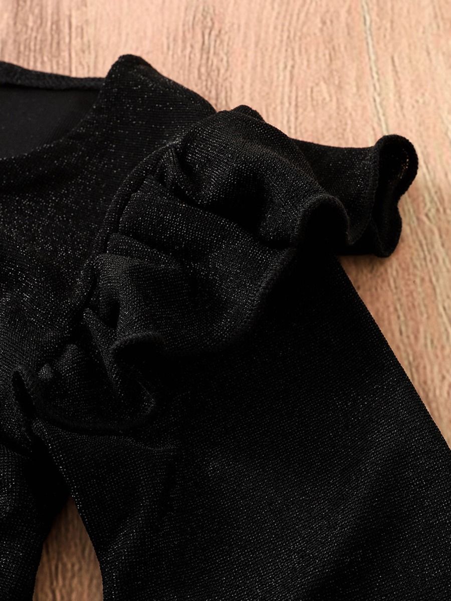 Wholesale 2 Pieces Kid Girl Sequins Ruffle Top & Plaid