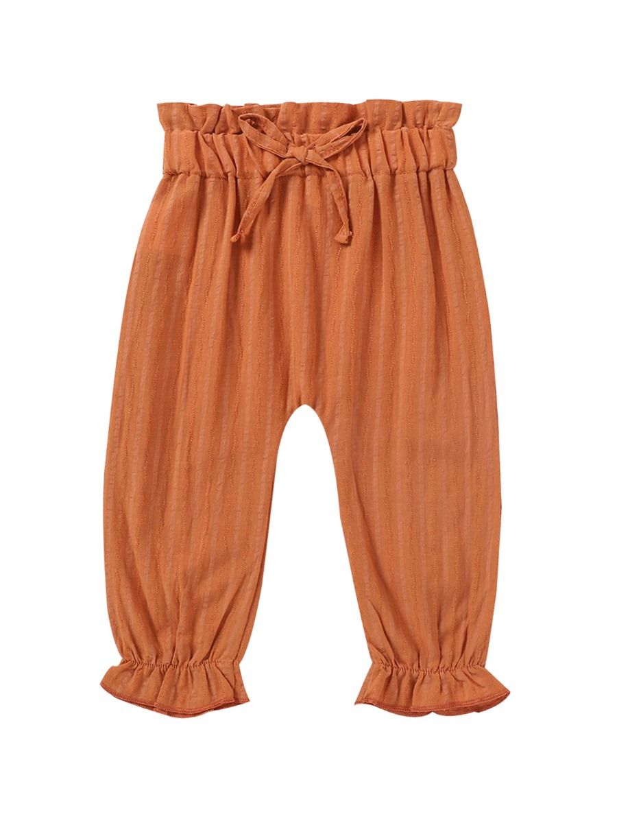 Wholesale Infant Toddler Girl Flounce Plain Belted Pant
