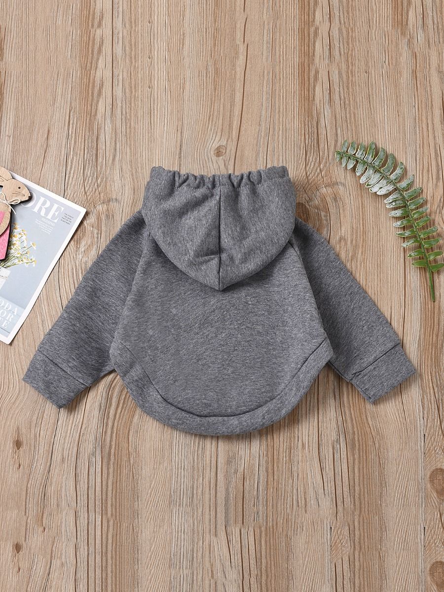 Wholesale Kid Girl Solid Color Drawstring Hoodie Sweats